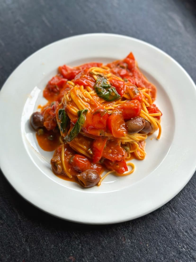 Tagliarini With Puttanesca Sauce • Mateo Kitchen